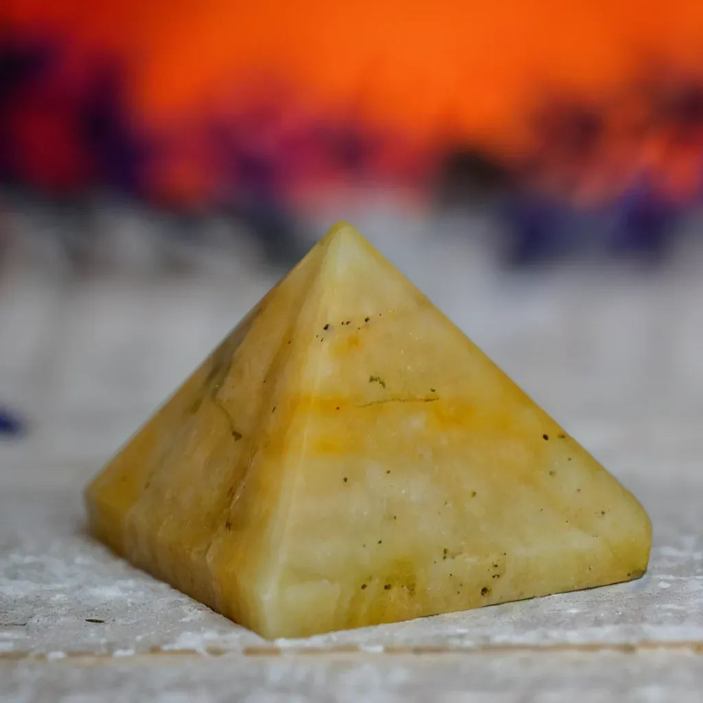 Yellow Jade Small Pyramid – EKAVANI SERVICES